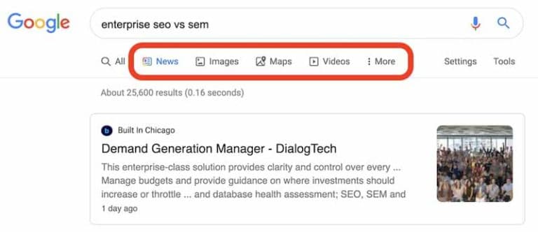 Définition Vertical search engine ou Moteur de recherche vertical | Twaino
